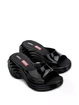 Melissa X Diesel Quantum Platform Wave Slides - Black