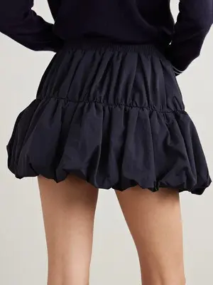 Sea Mirian Tiered Gathered Faille Mini Skirt