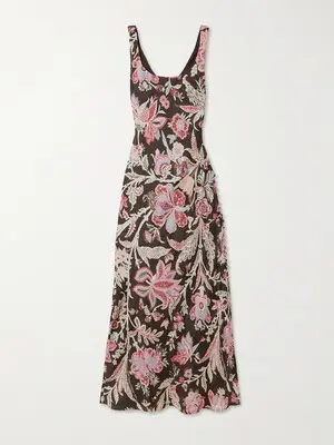 Alix Of Bohemia Adele Floral-print Silk Maxi Dress - Multi