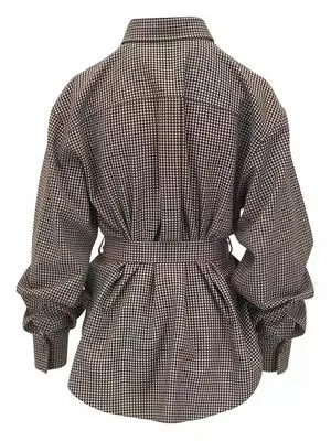 Brunello Cucinelli Checked Shirt With Belted Waist