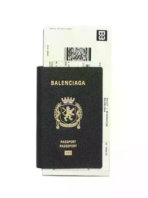 Balenciaga Long Wallet 1 Ticket Leather Wallet - Black