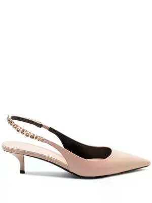 Gucci 45mm Chain Slingback Pumps - Pink