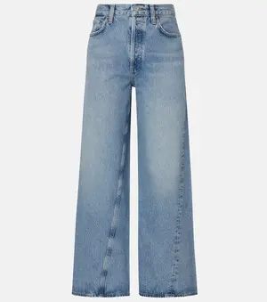 AGOLDE Twist Low-rise Wide-leg Jeans In Stage