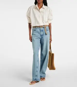 AGOLDE Twist Low-rise Wide-leg Jeans In Stage