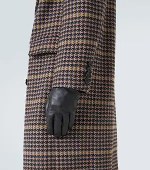 Saint Laurent Houndstooth Wool Overcoat