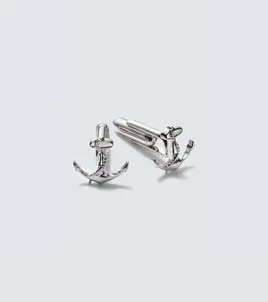 Mateo Anchor Rhodium-plated Sterling Cufflinks - Silver