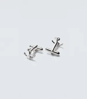 Mateo Anchor Rhodium-plated Sterling Cufflinks