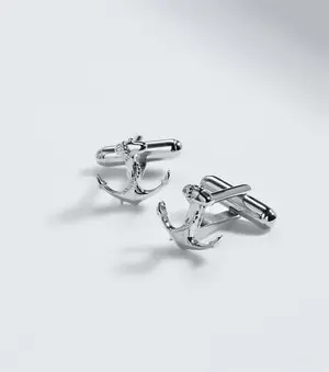Mateo Anchor Rhodium-plated Sterling Cufflinks