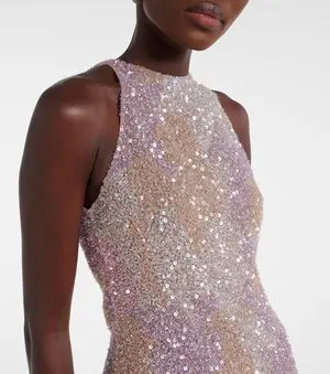 CLIO PEPPIATT Fringed Sequined Minidress
