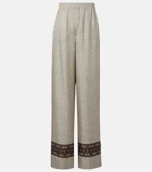 Loro Piana Valerio Printed Silk Twill Wide-leg Pants - Multicoloured