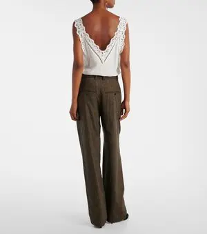 Isabel Marant Étoile Chalk Stripe Wide-leg Suit Trousers