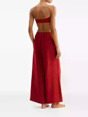 ERES Elasticated Waist Linen Trousers - Red