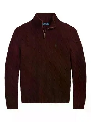 Polo Ralph Lauren Cable Knit Half-zip Sweater - Red