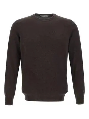 KANGRA Ribbed Crew-neck Sweater - Brown