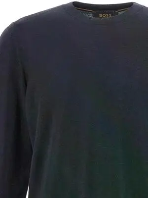 BOSS Crew Neck Long Sleeve Sweater With Ribbed Hem