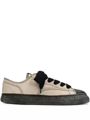 GENERAL SCALE. General Scale Roy Smudged Canvas Sneakers - Neutrals