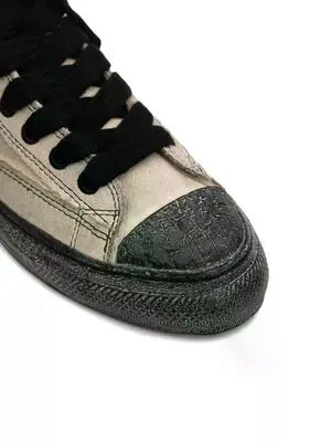 GENERAL SCALE. General Scale High-top Canvas Sneakers With Smudged Effect - Neutrals