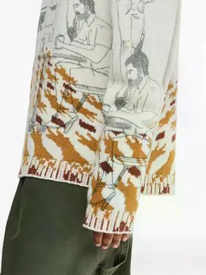 JW Anderson Illustration Print Crew Neck Jumper - Grey
