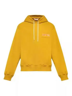 Marni Logo-patch Cotton Hoodie - Yellow