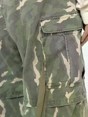 KAMIYA Camouflage Cargo Wide-leg Trousers - Green