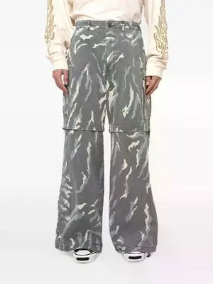 KAMIYA Camouflage Pattern Cargo Trousers - Grey