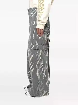KAMIYA Camouflage Pattern Cargo Trousers - Grey