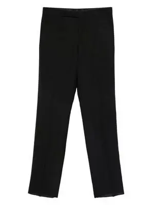 LARDINI Wool Straight-leg Trousers - Black