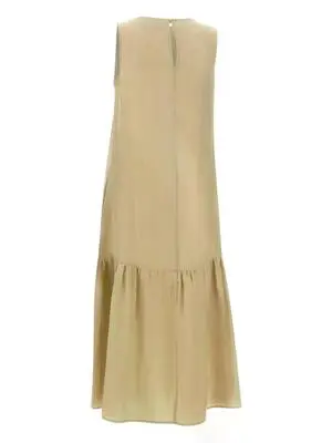KAOS Sleeveless Crewneck Dress With Flounced Hem