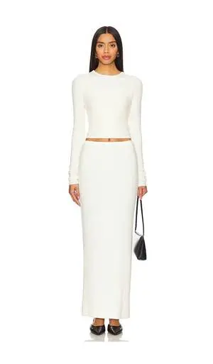 Eterne Long Sleeve Fitted Top - Cream