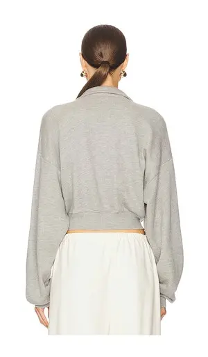 Eterne Cropped Half Zip Sweatshirt - Grey