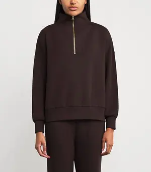 Varley Doublesoft Hawley Half-zip Sweatshirt - Brown
