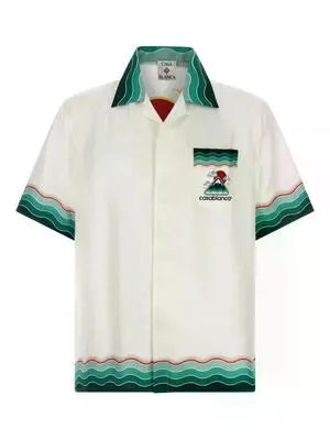 Casablanca Montagne Ondulée Silk Shirt - White