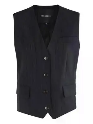 HERSKIND Sleeveless Pinstripe Waistcoat - Blue