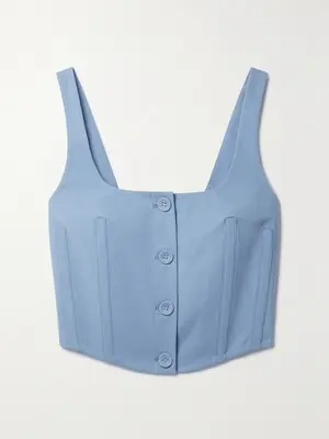 Anna Quan Mae Cotton-blend Twill Bustier Top
