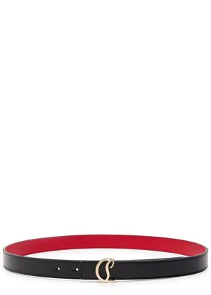 CHRISTIAN LOUBOUTIN Logo Leather Belt - Black