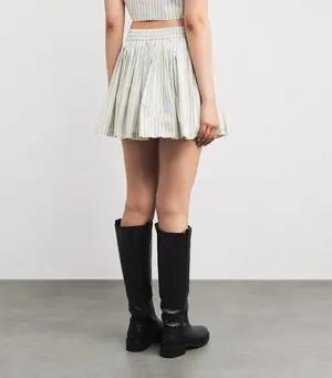 Sandro Embellished Pleated Mini Skirt - Beige
