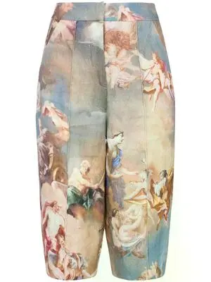Balmain Sky-print High-waisted Shorts