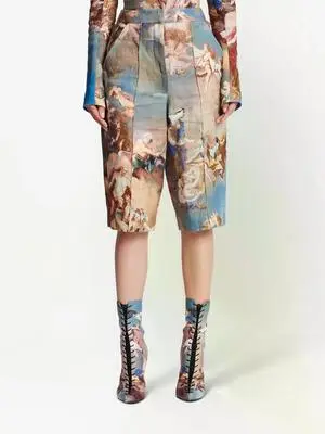 Balmain Sky-print High-waisted Shorts