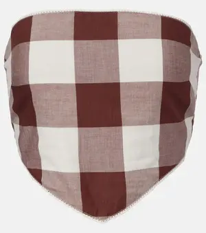 Posse Callie Gingham Cotton Crop Top - Multicoloured