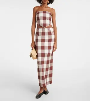 Posse Callie Gingham Cotton Crop Top - Multicoloured