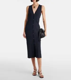 Vince Ribbed Knit Midi Dress