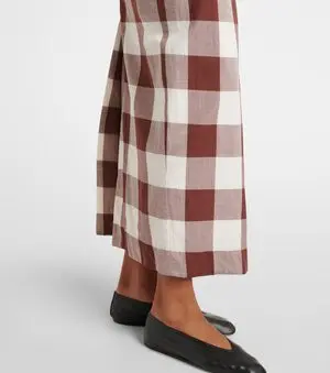 Posse Mira Gingham Cotton Maxi Skirt