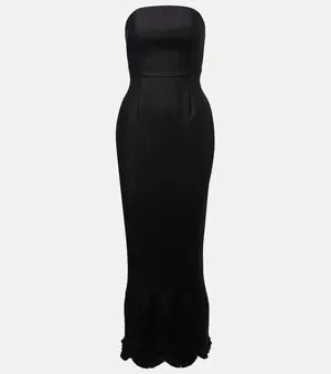 Posse Essie Strapless Linen Gown - Black