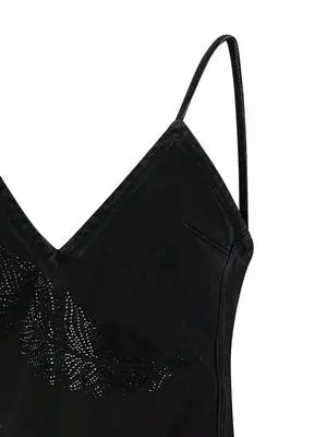David Koma Rhinestone-embellished Denim Dress - Black