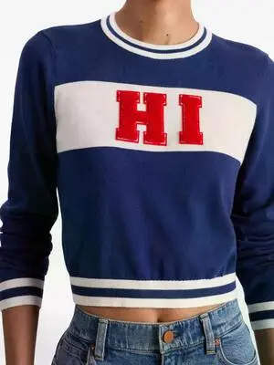 Alice + Olivia Appliqué Lettering Sweater