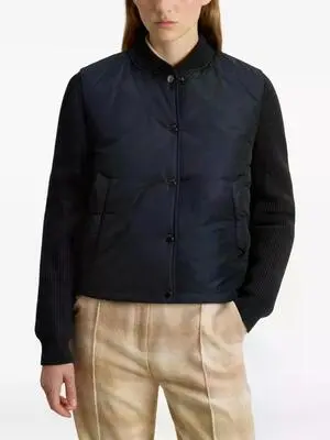Woolrich Quilted Knit-sleeve Bomber Jacket - Blue