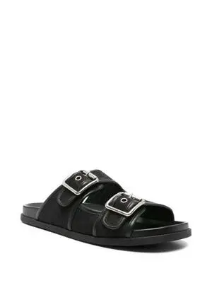Gucci Double-buckle Leather Sandals - Black