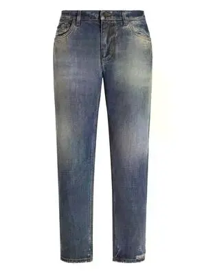 Dolce & Gabbana Faded Effect Logo Plaque Jeans
