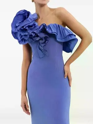 Rebecca Vallance One-shoulder Ruffle Maxi Dress