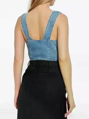 IRO PARIS Sleeveless V-neck Denim Top
